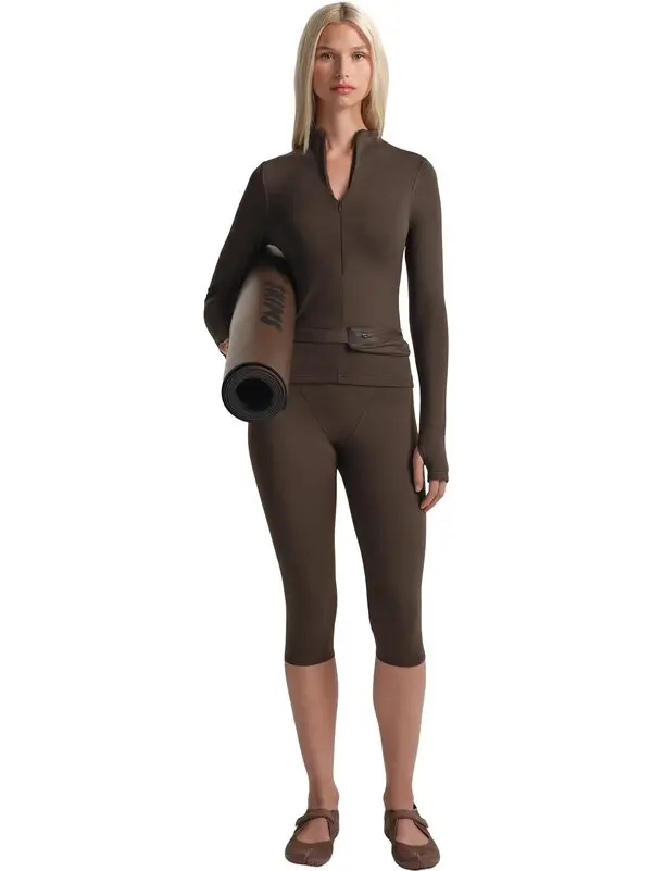 SKIMS Zip Front Top - Dark Sepia