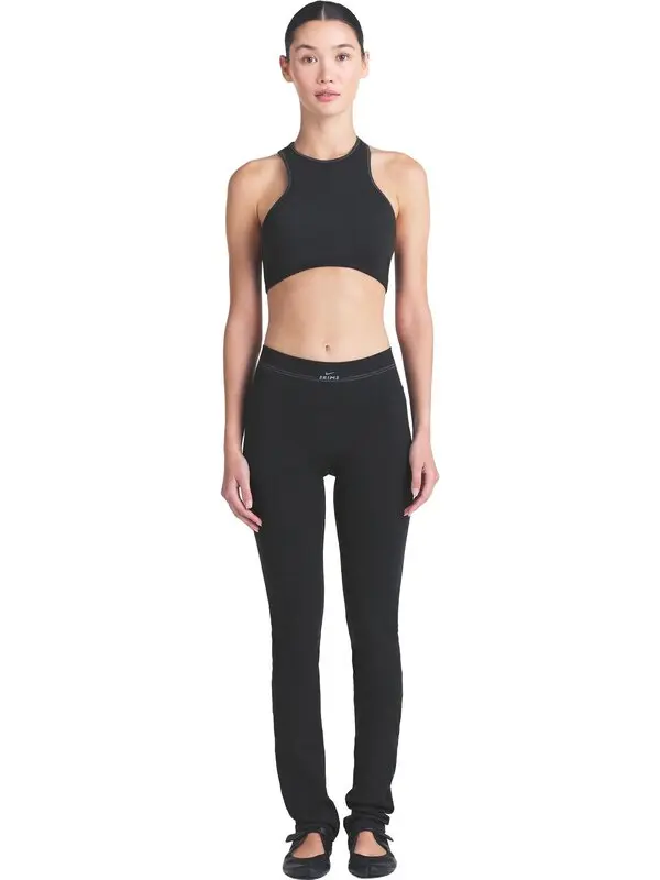 SKIMS Racer Front Bra | Black | | Nike Ribbed Seamless - Obsidian