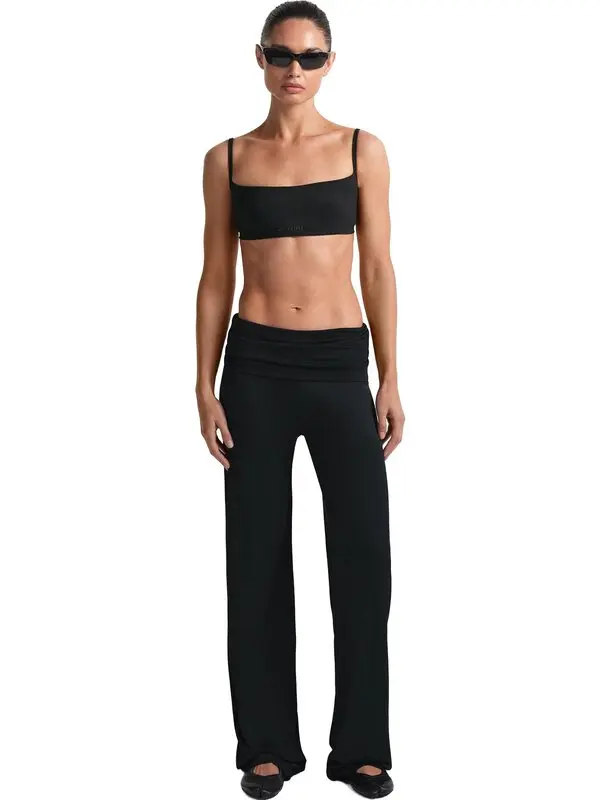 SKIMS Foldover Wide Leg Pants - Obsidian