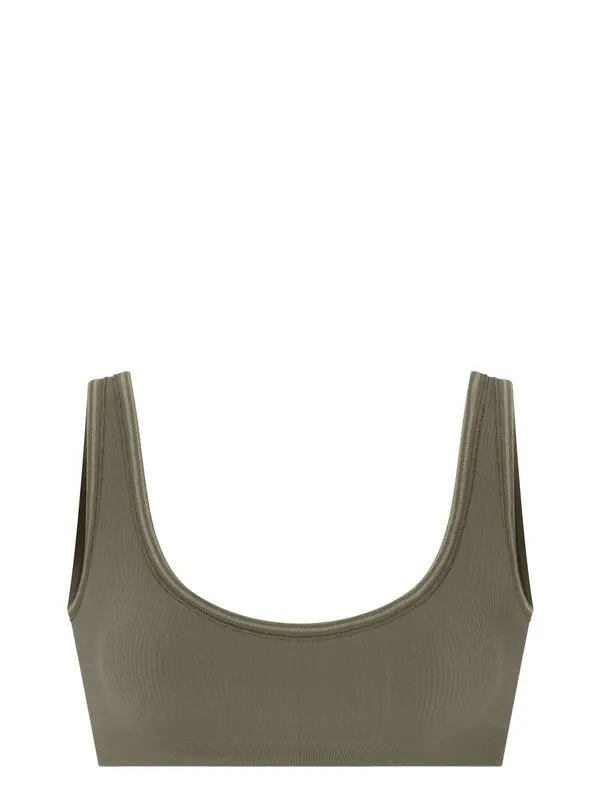 SKIMS Micro Scoop Bra | Green | | Nike Ribbed Seamless - Dusty Oakmoss