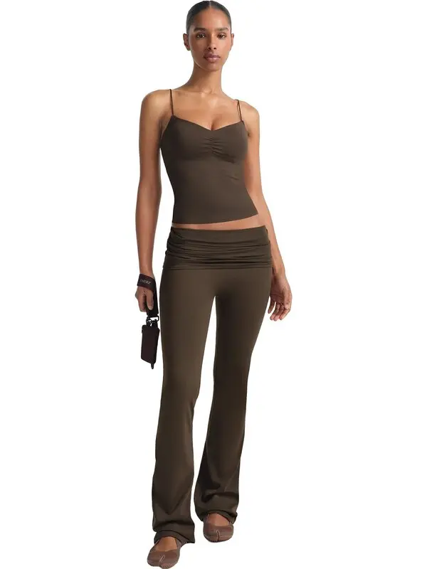 SKIMS Shirred Front Tank Top - Dark Sepia