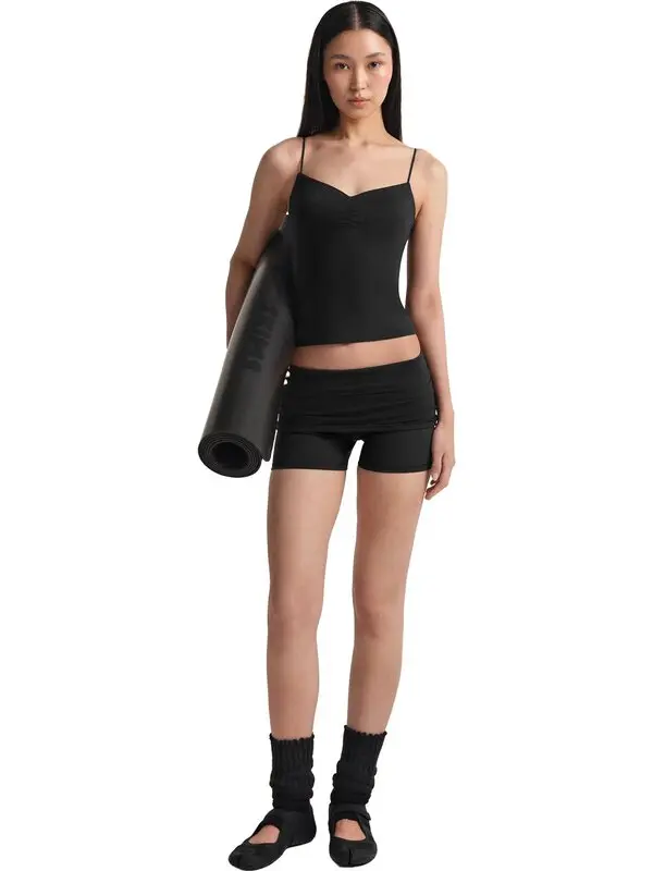 SKIMS Shirred Front Tank Top - Obsidian