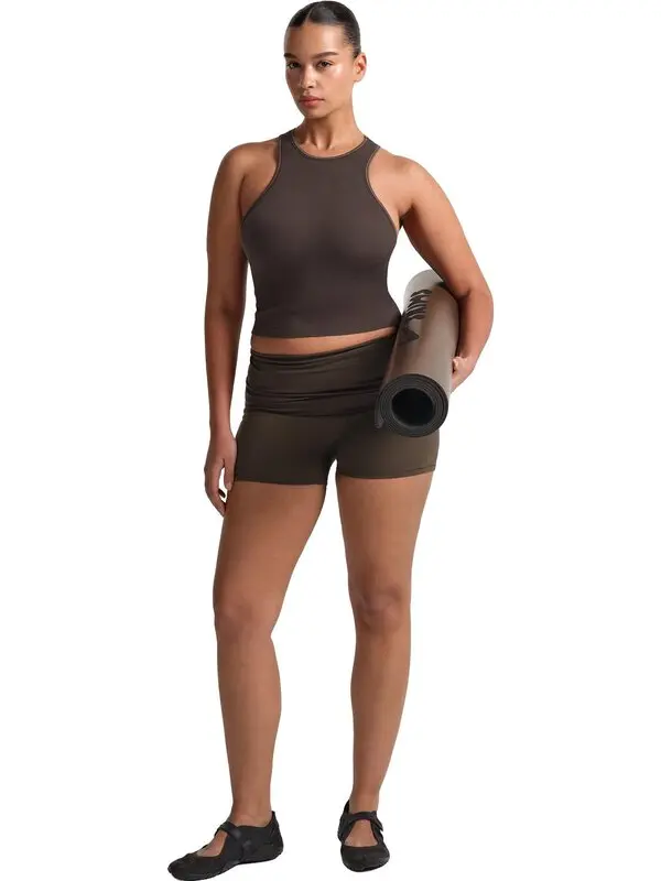 SKIMS Racer Front Ribbed Seamless Tank Top - Phoenix/truffle