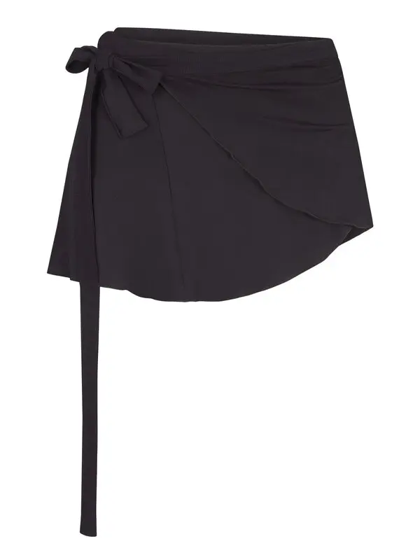 SKIMS Stretch Knit Wrap Skirt - Obsidian