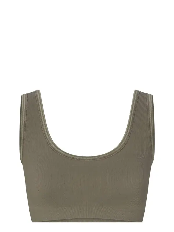 SKIMS Scoop Bra | Green | | Nike Ribbed Seamless - Dusty Oakmoss