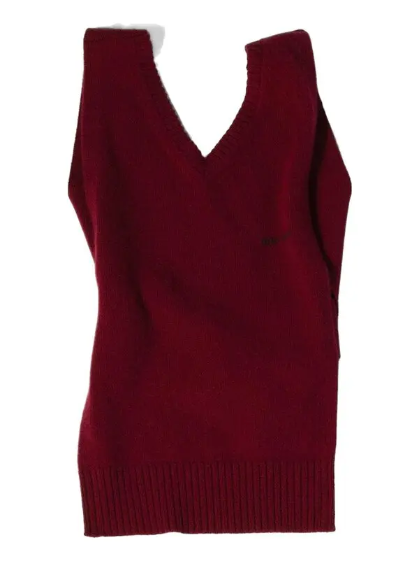 Miu Miu Cashmere Knit Vest - Amaranth Red/maize Yellow