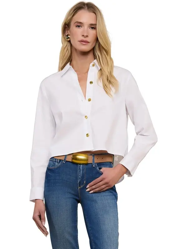 L'Agence Cosette Shirt - White/gold Wax Stamp