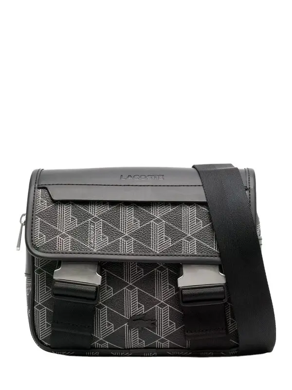 Lacoste The Blend Monogram-pattern Messenger Bag - Black