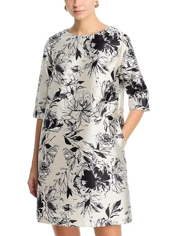 Caroline Rose Gianna A-line Dress - Ivory Multi