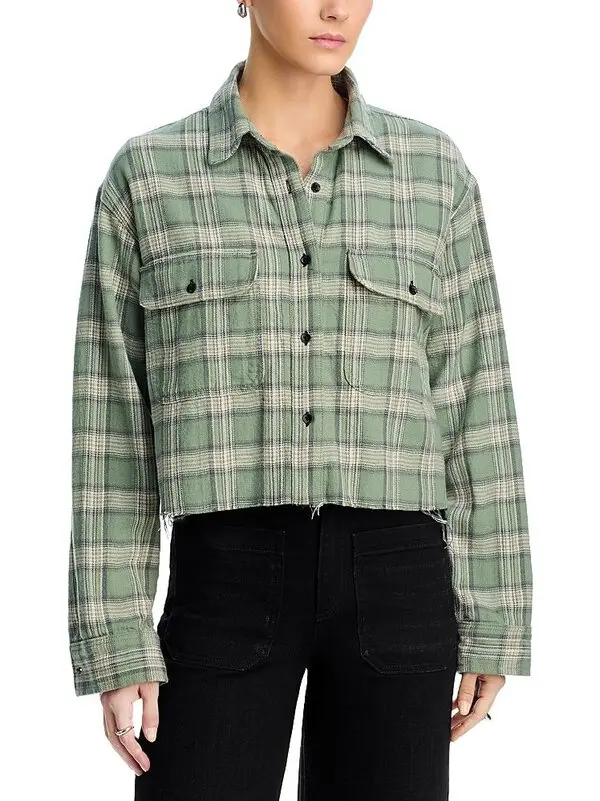 ASKK NY Crosby Plaid Flannel Shirt - Green Plaid