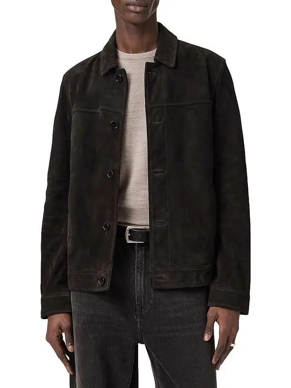 ALLSAINTS Nates Suede Jacket - Tanner Black