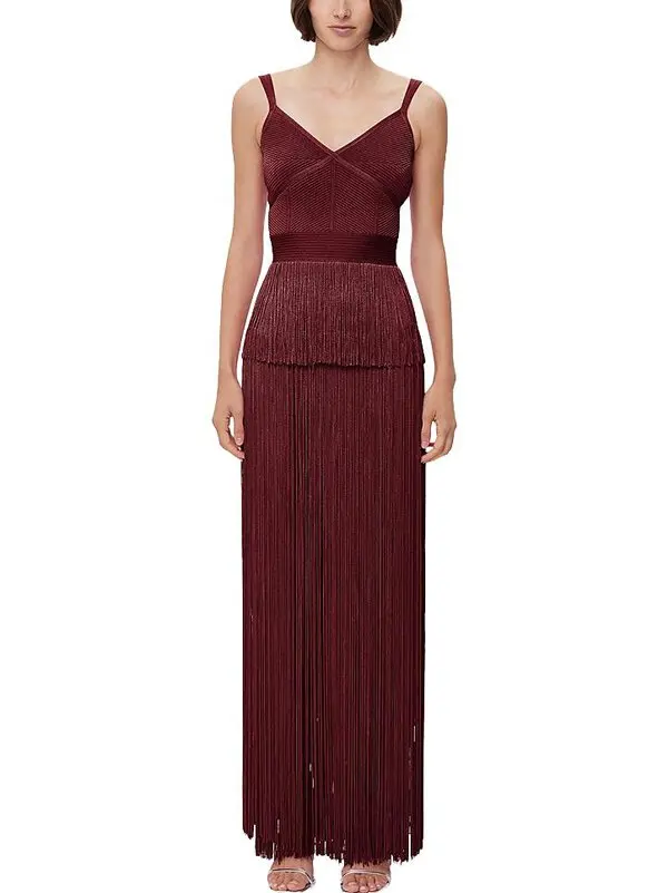 Herve Leger The Holly Gown - Met Dark Red