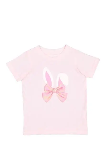 SWEET WINK Bunny Bow Graphic T-shirt - Ballet Pink