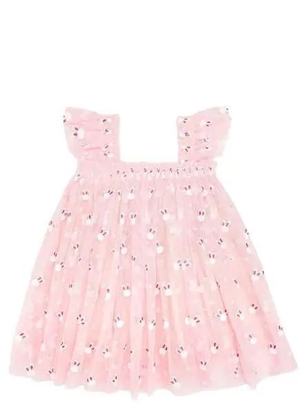 SWEET WINK Bunny Tulle Dress - Soft Pink