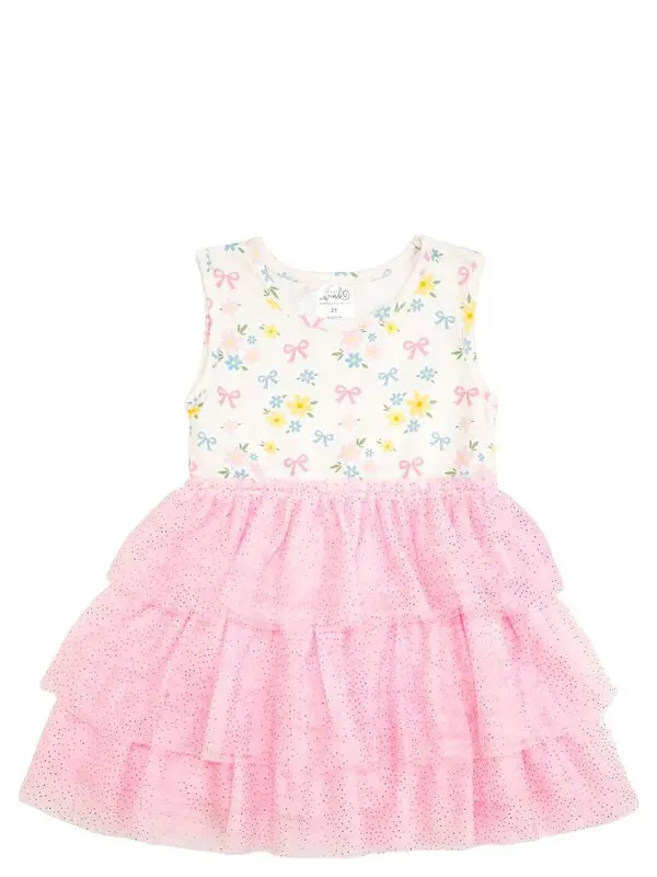 SWEET WINK Floral Tank Tulle Dress - Pink