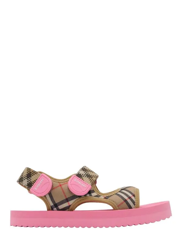 Burberry Check Sandals - Sand Beige/pink