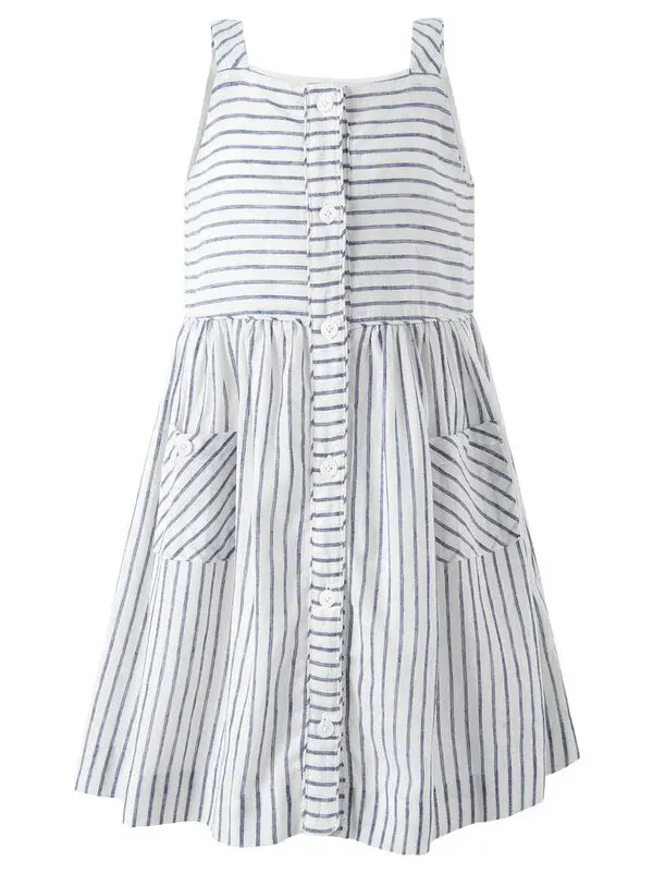 RACHEL RILEY Stripe Button-front Sundress - Navy