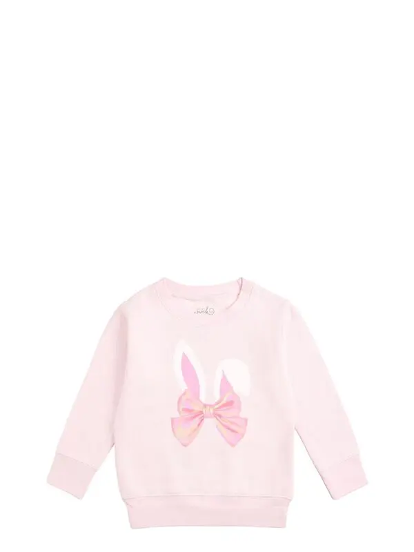 SWEET WINK Bunny Bow Sweatshirt - Ballet Pink
