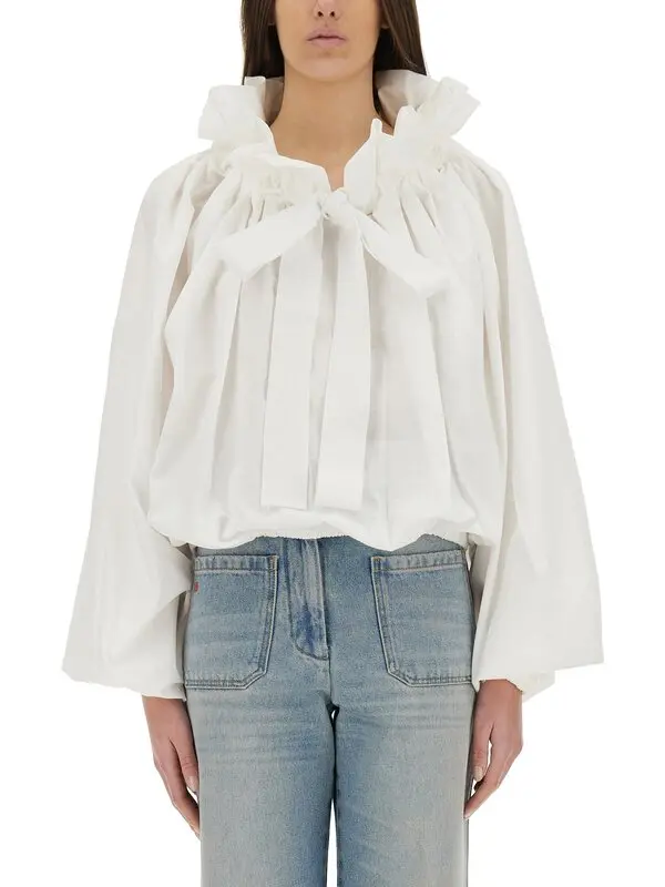 Patou Balloon Sleeve Top - White