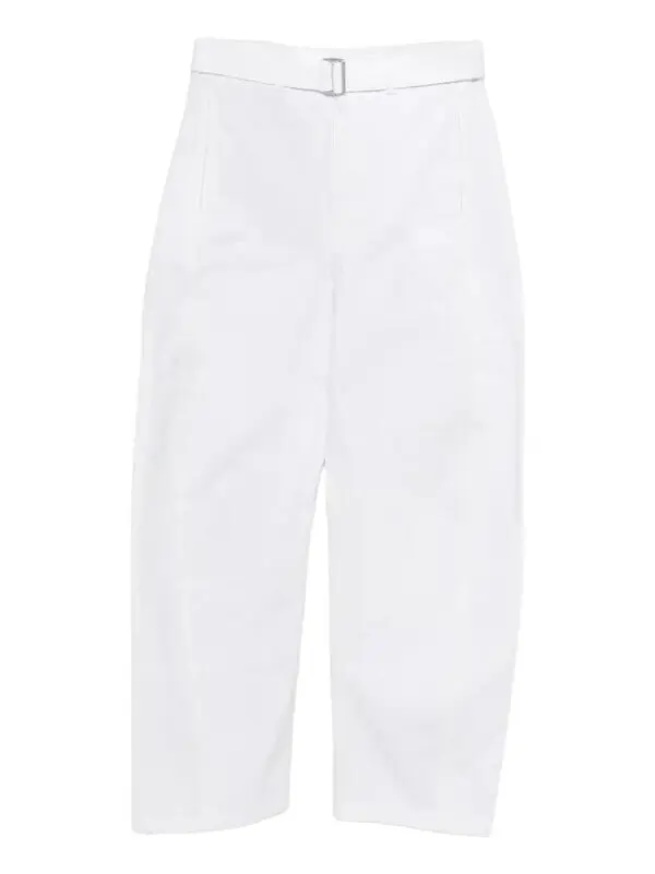 LEMAIRE Bleached Denim Belt Trousers - Grey