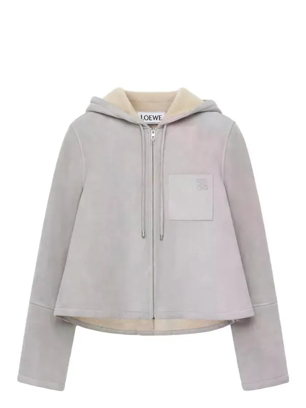 Loewe Logo-detail Hooded Jacket - Grey