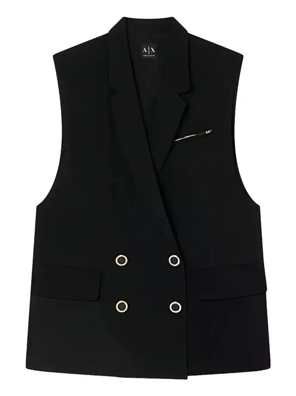 Armani Exchange Double-breasted Waistcoat - Black
