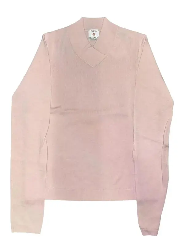 Casablanca V-neck Long-sleeve Sweater - Pink
