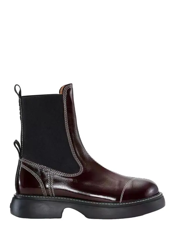 GANNI Contrast-stitching Boots - Brown