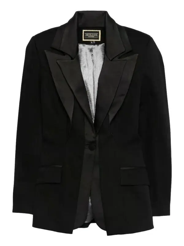 MITILIANE COUTURE Double Lapel Tuxedo Jacket - Black