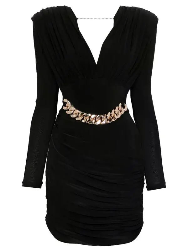 MITILIANE COUTURE Draped Mini Dress - Black