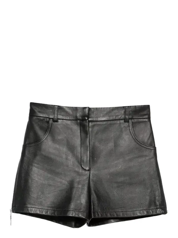 MITILIANE COUTURE Side-zip Leather Short - Black