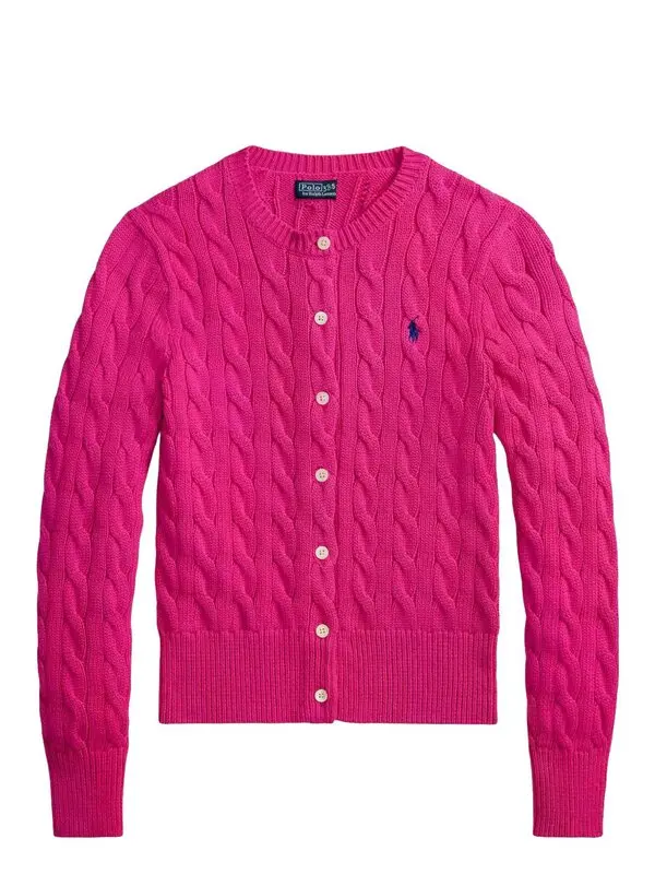 Polo Ralph Lauren Cable-knit Crew-neck Cardigan - Pink