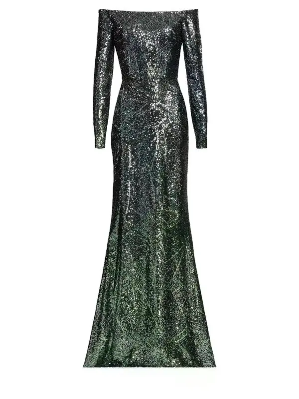 Elie Saab Sequin-embellished Maxi Dress - Black