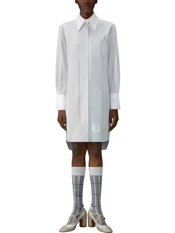 Thom Browne Striped Mini Shirt Dress - Grey