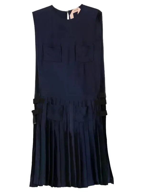 N°21 Patch-pocket Pleated Dress - Blue