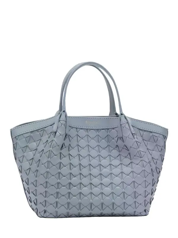 SERAPIAN Mini Woven Top-handle Tote Bag - Blue