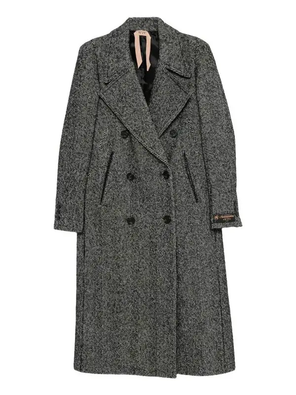 N°21 Double-breasted Woven Coat - Grey