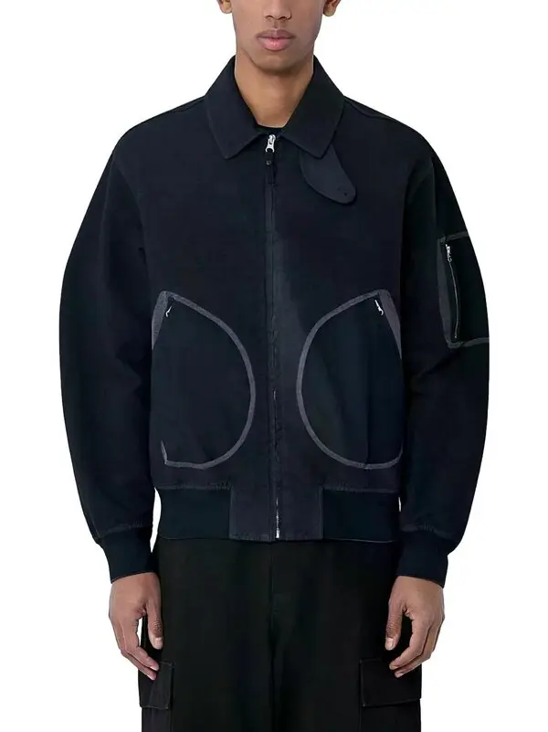 MOOS STUDIO Zip-up Bomber Jacket - Black