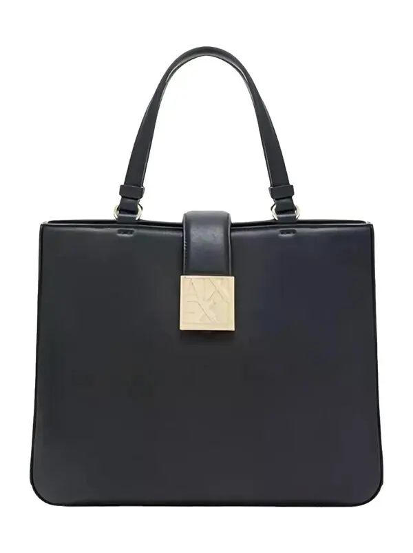 Armani Exchange Square Plaque Tote Bag - Black