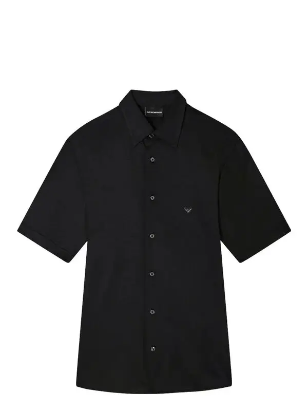 Emporio Armani Logo-detail Short-sleeve Shirt - Black