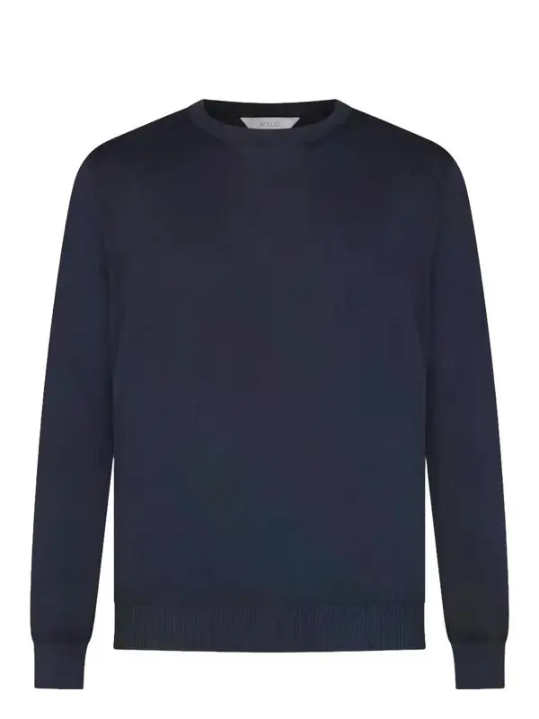 Malo Ribbed Crewneck Sweater - Blue