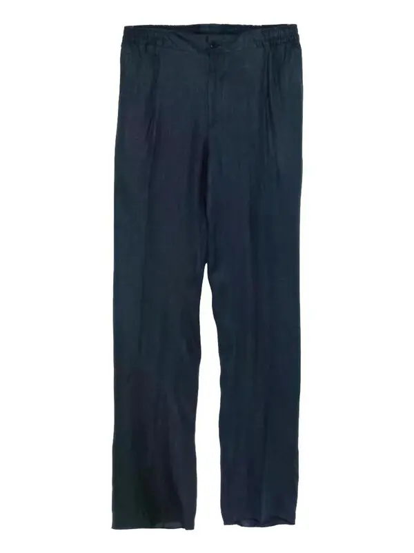Kiton Elasticated Pleated Trousers - Blue