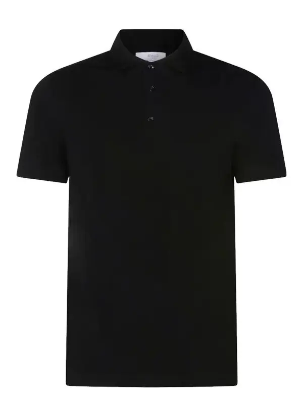 Malo Buttoned Polo Shirt - Black