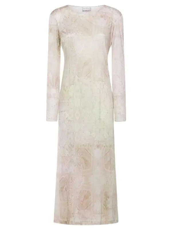 PIERRE-LOUIS MASCIA Febo Paisley-pattern Midi Dress - Neutrals