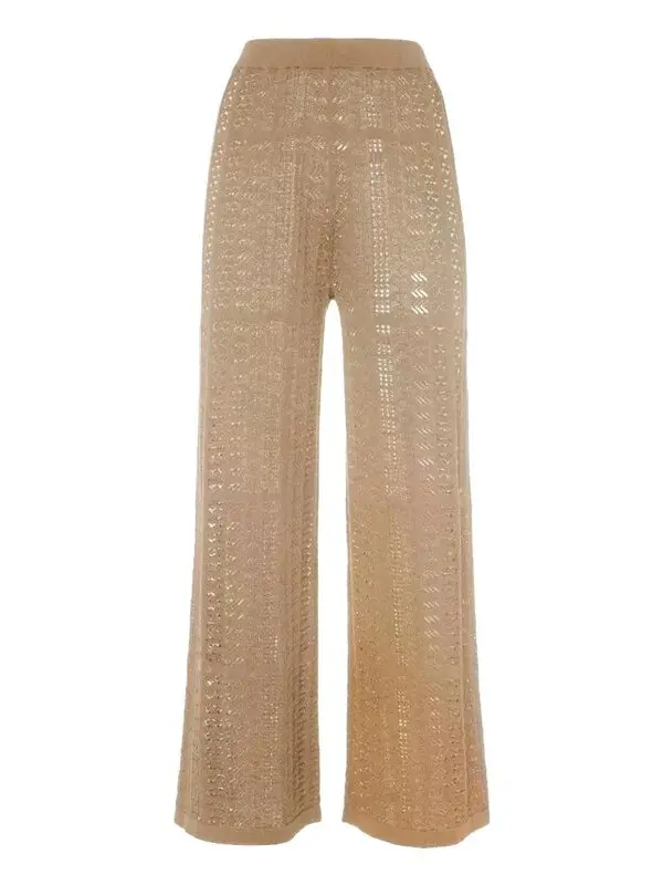 Malo Openwork Knit Trousers - Neutrals