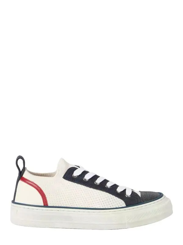 Brunello Cucinelli Knitted Low-top Sneakers - White