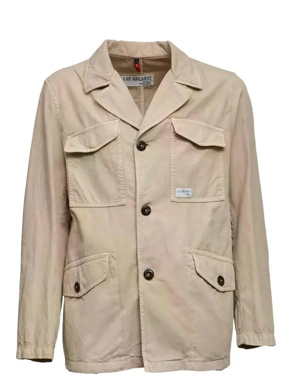 FAY Patch Pocket Field Jacket - Neutrals