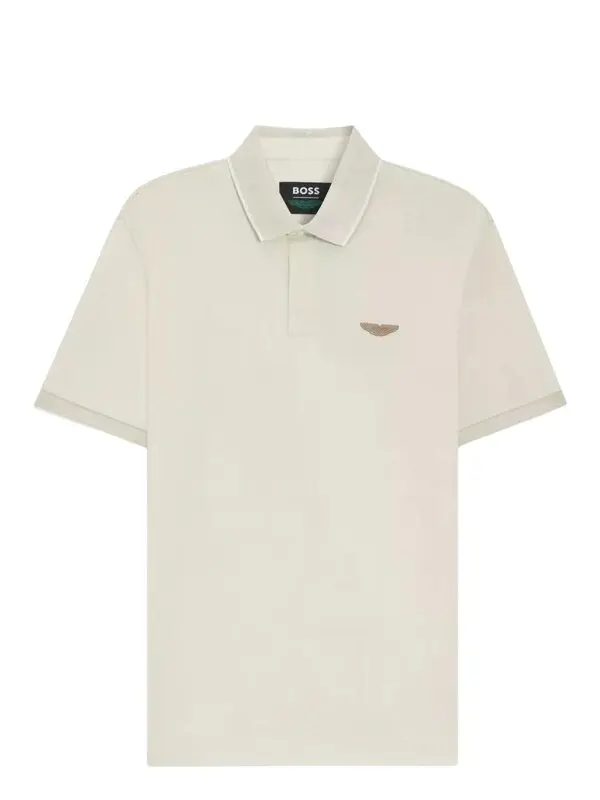 BOSS Logo-patch Polo Shirt - Neutrals