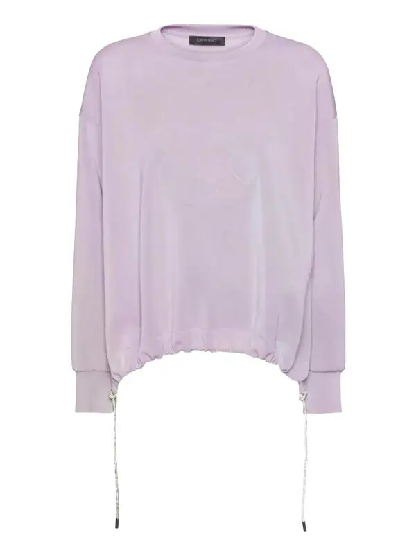 ELENA MIRO` Embossed Drawstring Sweatshirt - Purple