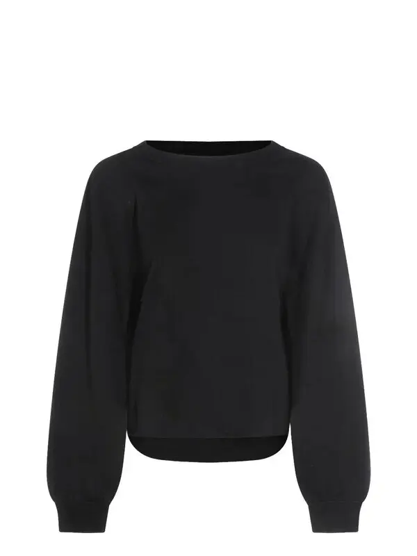THOM KROM Cuffed Cropped Sweatshirt - Black